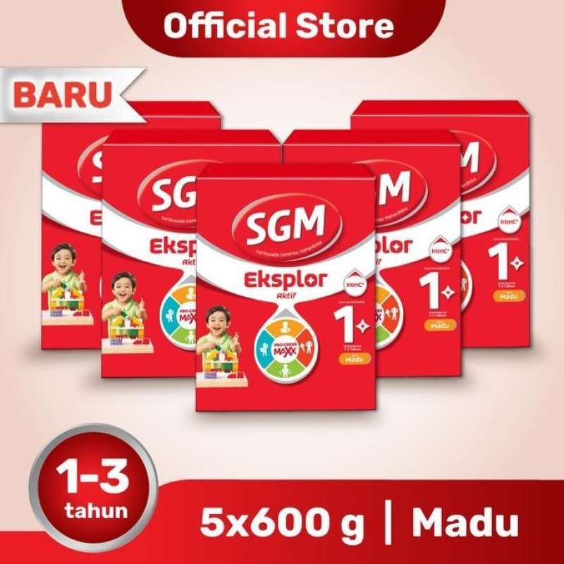 Promo Paket 5 - Sgm Eksplor 1 Plus Susu Pertumbuhan 1-3 Thn Madu 600G Diskon 23% di Seller ...