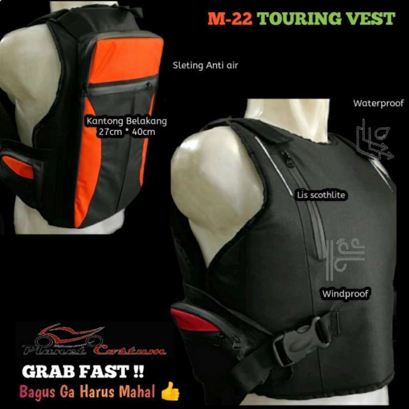Promo Rompi Motor M22 lis orange Anti angin Body Protector bikers ...