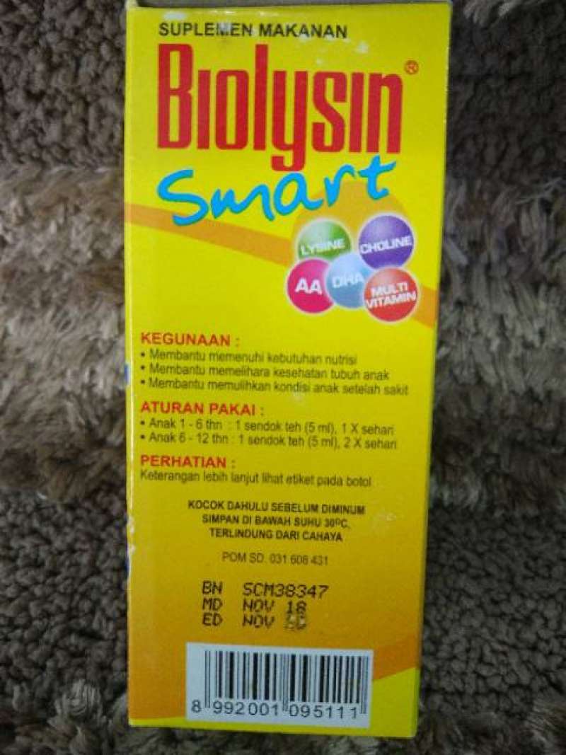 Jual Biolysin smart syrup ( suplemen anak ) di Seller Toko Susu Asia ...
