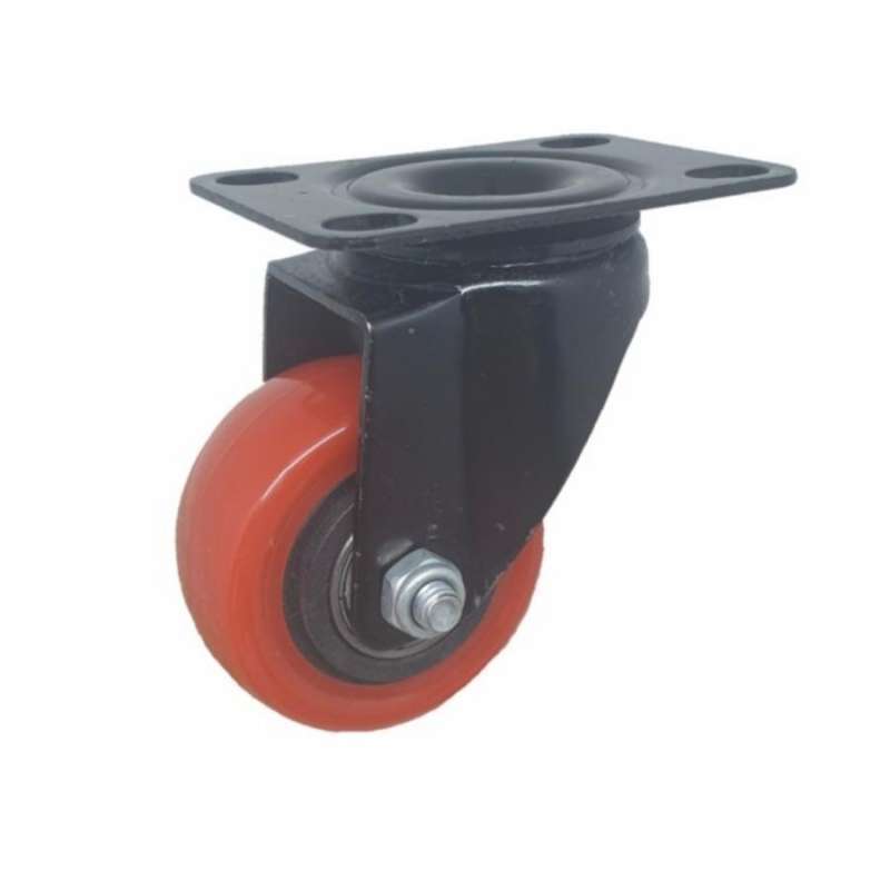 Jual Roda PU Merah Light Duty CASTER 2 Plat Hidup di Seller AGUNG ...