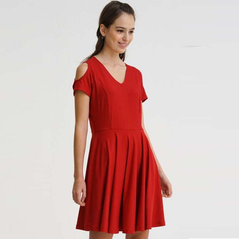 Jual Minimal Flavie Rib Dress Red Velvet - RED VELVET S di Seller ...
