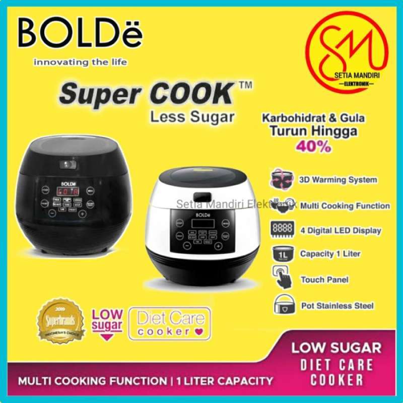 Jual BOLDe Rice Cooker 1 Liter Super Cook Less Sugar Low Carbo 400 Watt ...