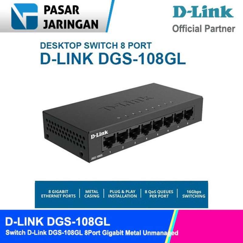 Jual D-link Dgs-108gl 8 Port Gigabit Metal Unmanaged Desktop Switch Di Seller New Vision ...