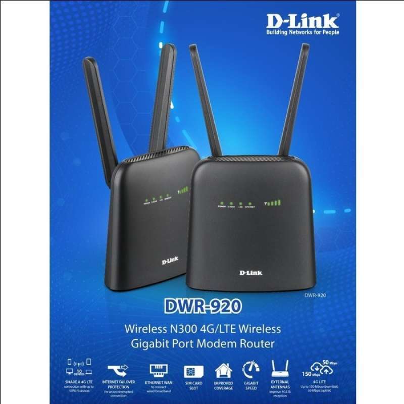Jual D-Link DWR-920 DWR920 : Modem 4G LTE Wireless N 300 Router di ...