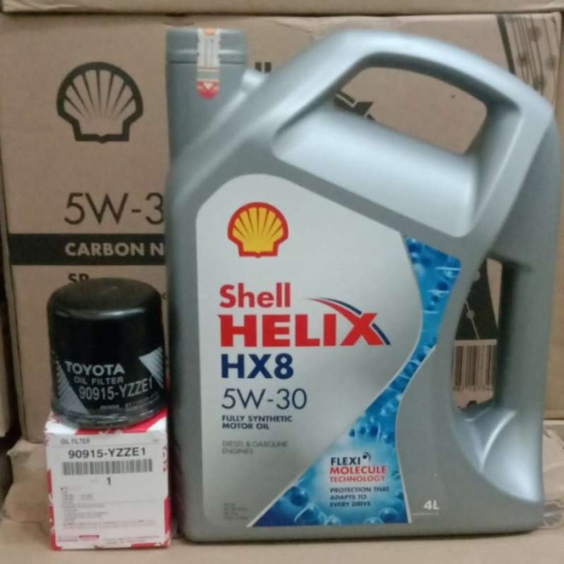 Jual Shell Helix HX8 5W-30 Paket Filter Oli,Yaris,limo ,Soluna,Vios ...