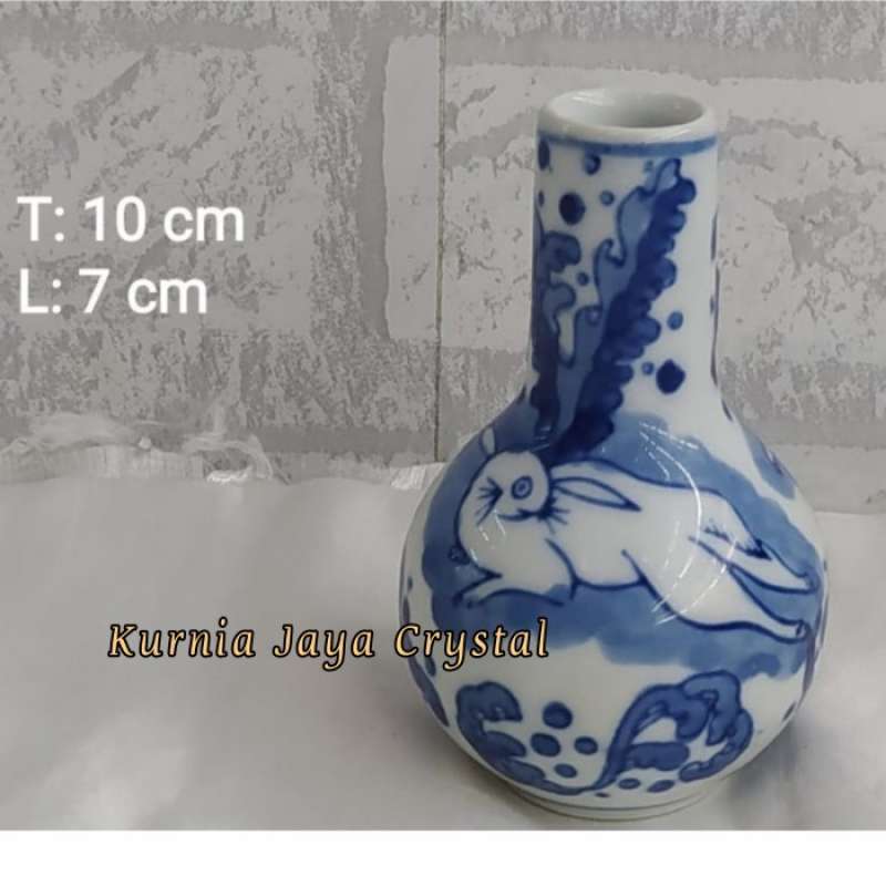 Jual Vas mini keramik biru putih/ Pajangan Vas keramik biru putih ...