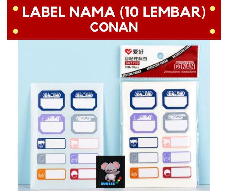 Jual Label Nama (10 Lembar) / Name Label CONAN di Seller ...