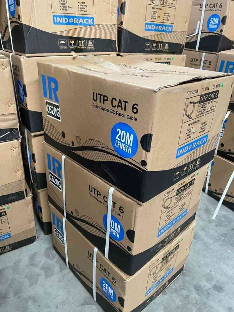 Jual Indorack Patch Cord Utp Cat 6 - Kabel Lan Cat6 20 Meter Hijau Di ...