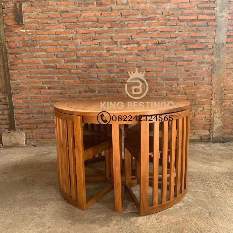 Jual Meja Makan Melingkar / Meja Cafe Melingkar / Round Dining Table / Furniture Jepara Di ...