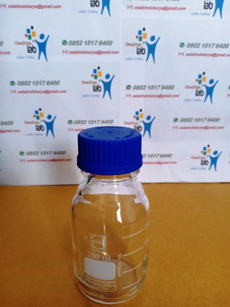 Promo Botol Lab Sample Cap 250 Ml Laboratory Bottle Clear Screw Duran ...