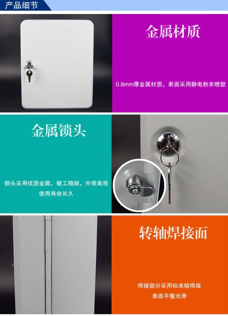 Jual Wall Mounted Metal Safety Lock Key Box Hook 20 Keys Di Seller ...