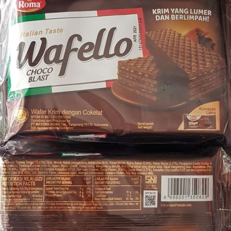 Jual Roma Wafello Choco Blast 48 gr - (1 pack isi 10 bks) di Seller ...