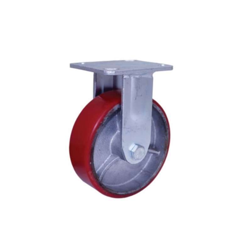 Jual Roda Caster Troli / Trolly PU Merah 6 Inch Heavy Duty Mati ( Maju ...