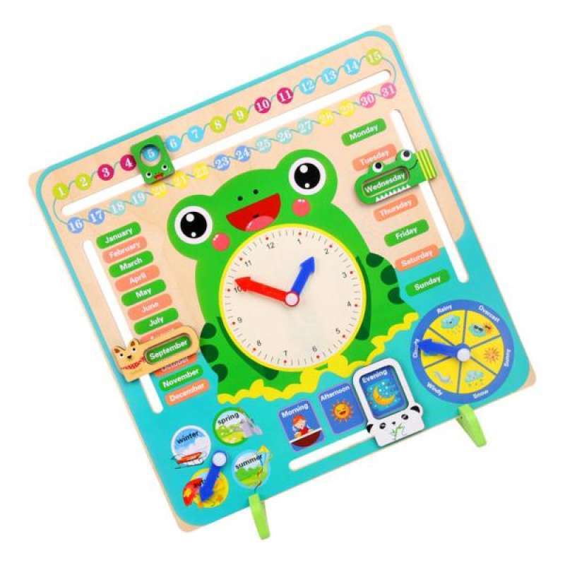 Promo Early Teaching Multi-Functional Frog Learn Weather Clock Time ...