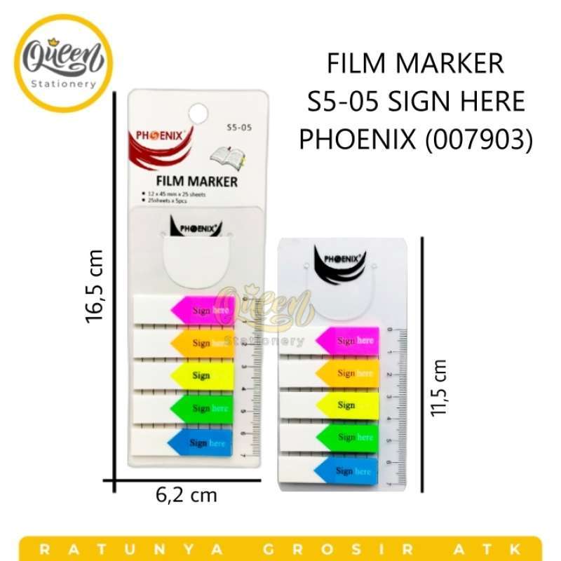 Jual 1 Pad Film Marker S5-05 Sign Here Phoenix Sticky Notes Penanda ...