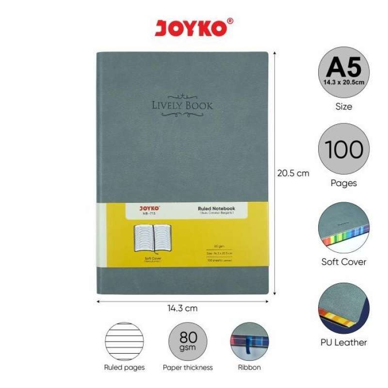 Jual Buku Tulis Catatan Bergaris Ruled Notebook Joyko Nb-713 Lively ...