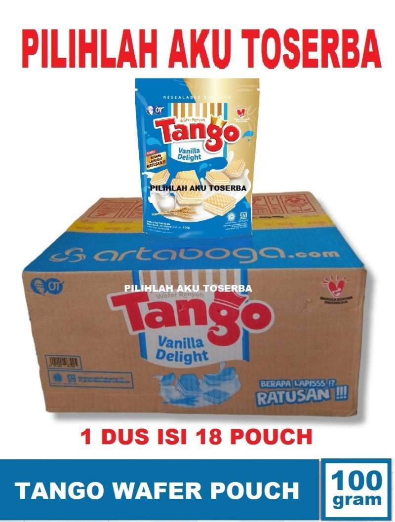 Promo WAFER TANGO POUCH VANILLA 100 gr - (HARGA 1 DUS ISI 18 POUCH ...