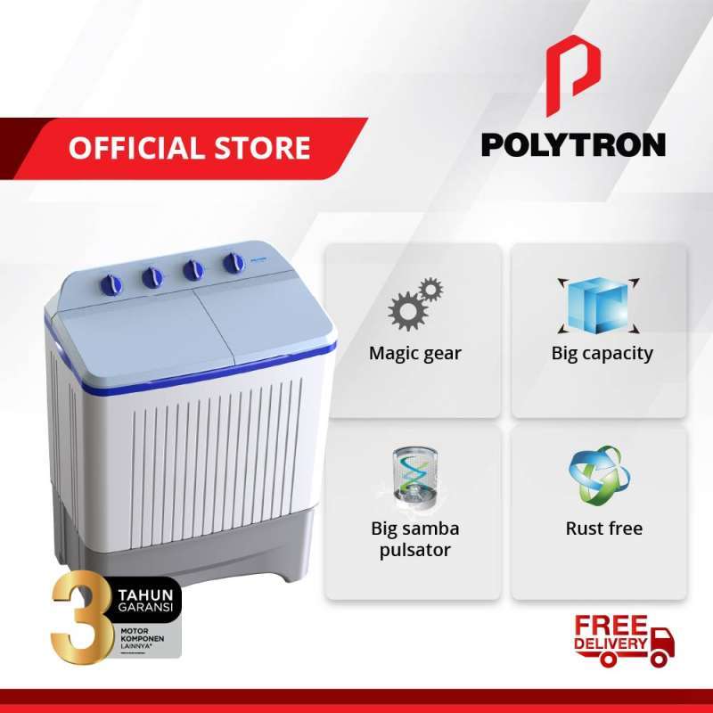 Jual POLYTRON Primadona Samba Twin Tub Washing Machine 8Kg PWM 8366HB ...
