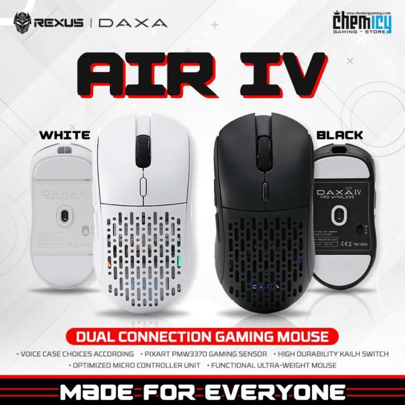 Jual Rexus Daxa Air IV RGB Wireless Gaming Mouse - Putih di Seller ...