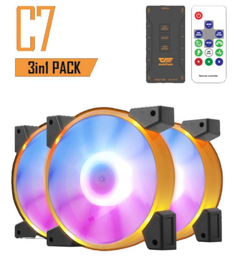 Promo darkFlash C7 RGB Fan [3 Fan] - Hitam Diskon 20% di Seller JC-COM ...