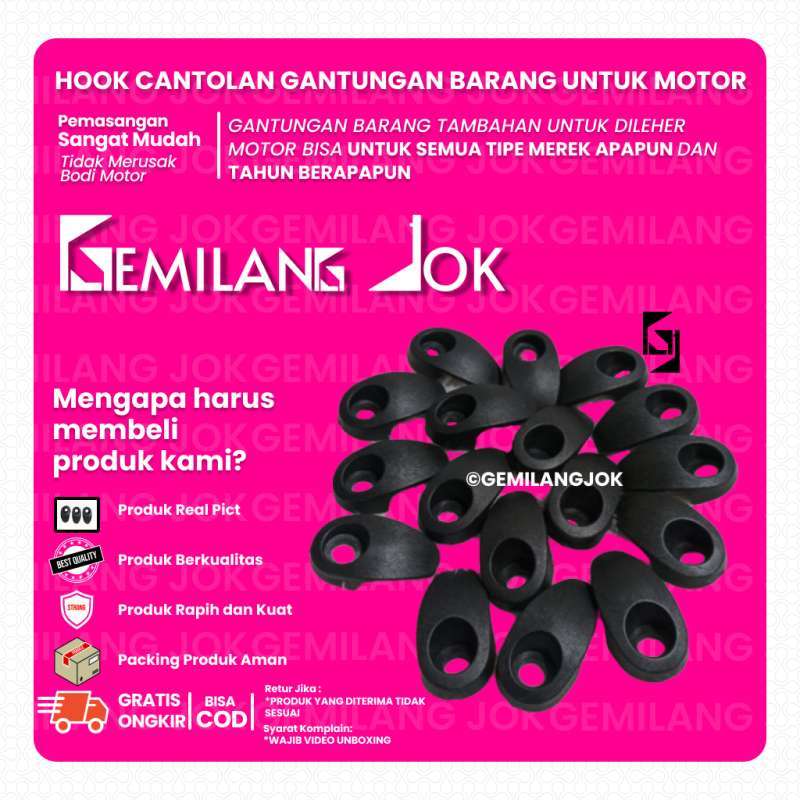 Jual HOOK MOTOR HOOK CANTOLAN GANTUNGAN BARANG UNTUK MOTOR di Seller ...