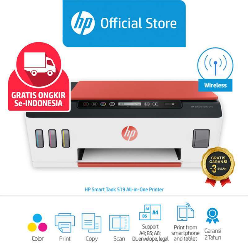 Promo HP Smart Tank 519 Wireless Printer (Print, Scan, Copy) Diskon 29% ...