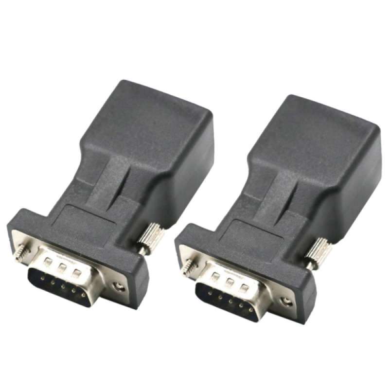 Promo 2x RJ45 To RS232, DB9 9-Pin Serial Port Male to RJ45 Female Cat5e ...