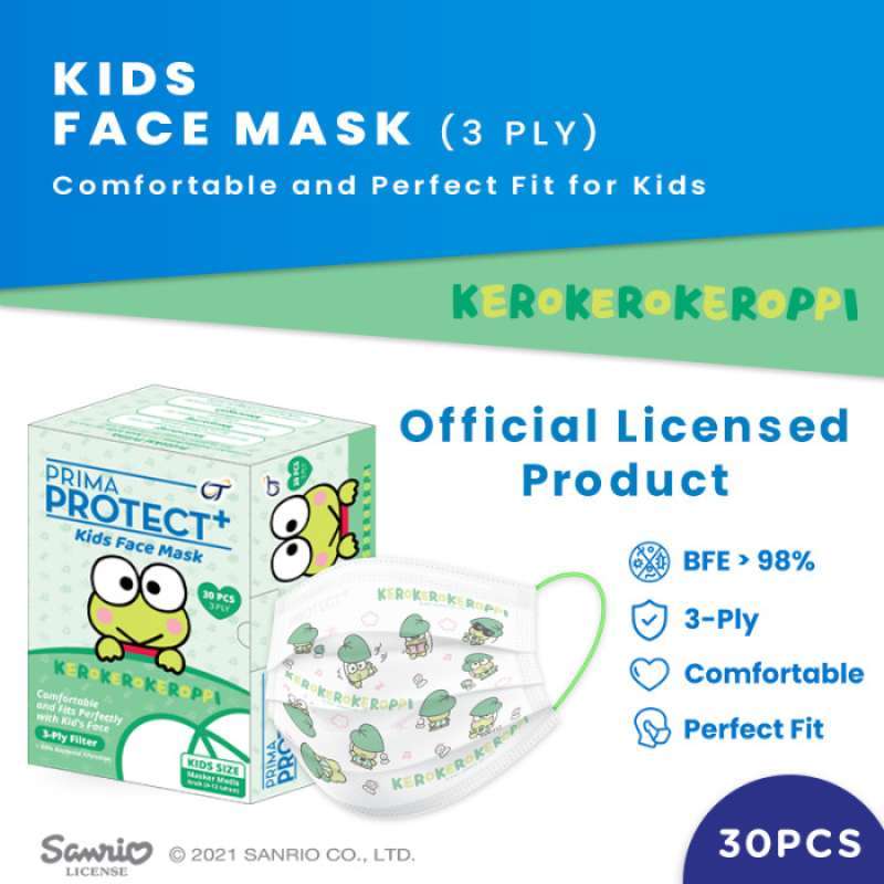 Jual Prima Protect+kids Face Mask Sanrio Characters - Box (isi 30 Pcs ...