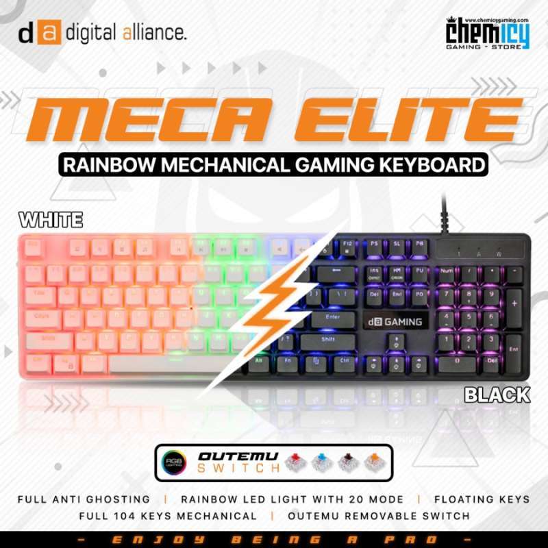 Jual Digital Alliance Meca Elite Rainbow Mechanical Gaming Keyboard Di ...