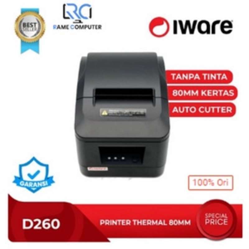 Jual Printer Thermal Struk 80mm Iware D260 UL AUTO CUTTER Koneksi : USB ...