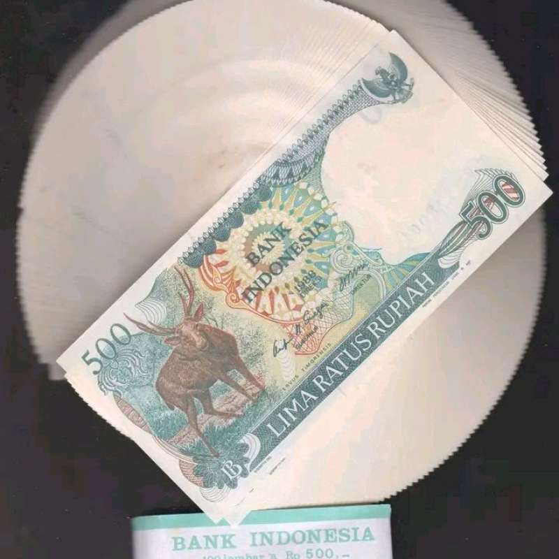 Promo Uang Kertas Kuno 500 Rupiah tahun 1988 Rusa Kijang Diskon 6% di ...