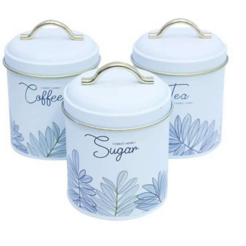 Jual Set Toples Sugar Tea Coffee Canister Wadah Tempat Gula Kopi Teh ...