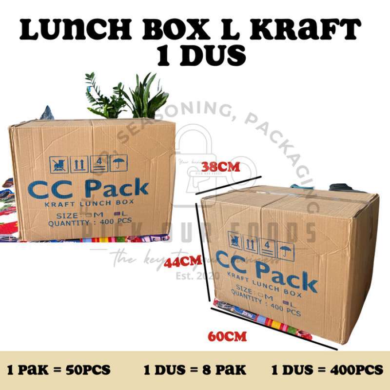 Promo Paper Lunch Box L Kraft 1 Dus / Paper Lunch Box Cokelat L Diskon ...