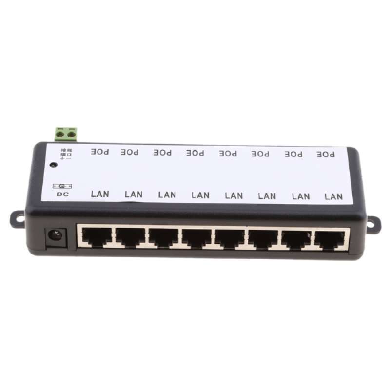 Jual 8 LAN Multi POE Port Power Over Ethernet PoE injector Adapter for ...