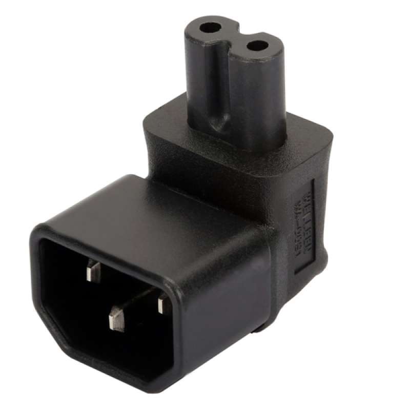 Promo Iec320 C8 Male To C7 Female 90 Degree Angle Angled Power Adapter
