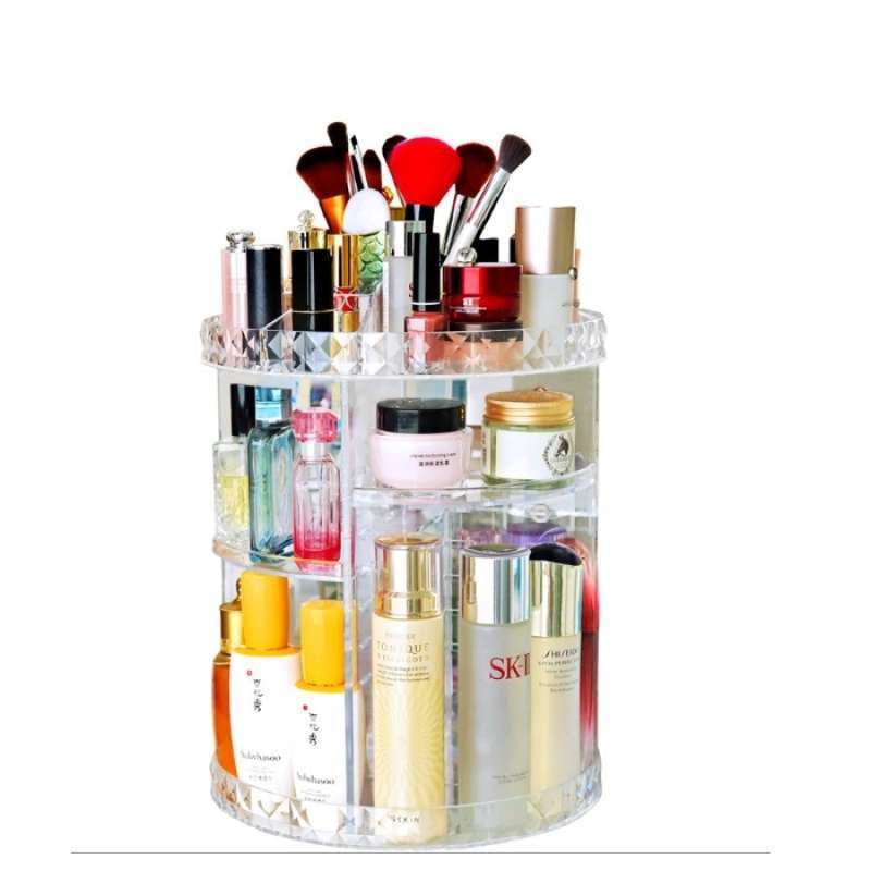 Jual Rak Kosmetik Plastik Putar 360 derajat Diamond Rak Make Up RKP003 ...