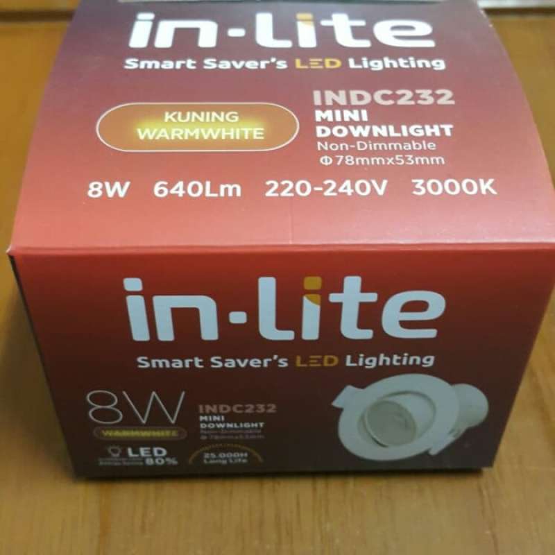 Promo Lampu Inlite Mini Downlight Tanam 8W Warm White Indc232 Body ...