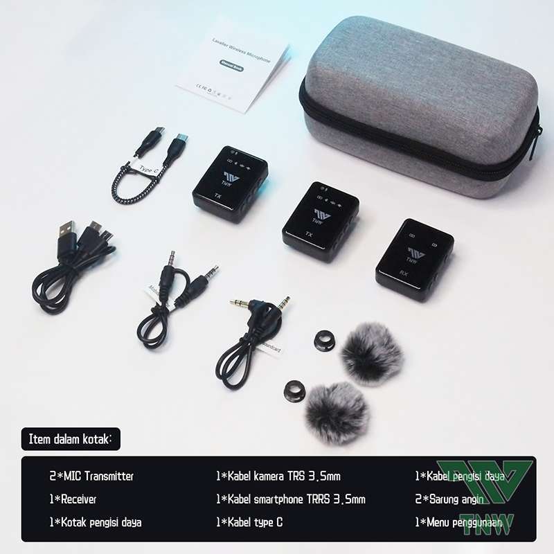Jual Tnw-n11 Microphone Wireless Dual Mikrofon Clip On Mic Hp Dan ...