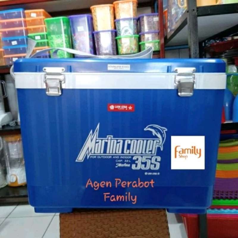 Jual Marina Cooler Box Ice 35s Box Es Lion Star 33 Liter - Biru di ...