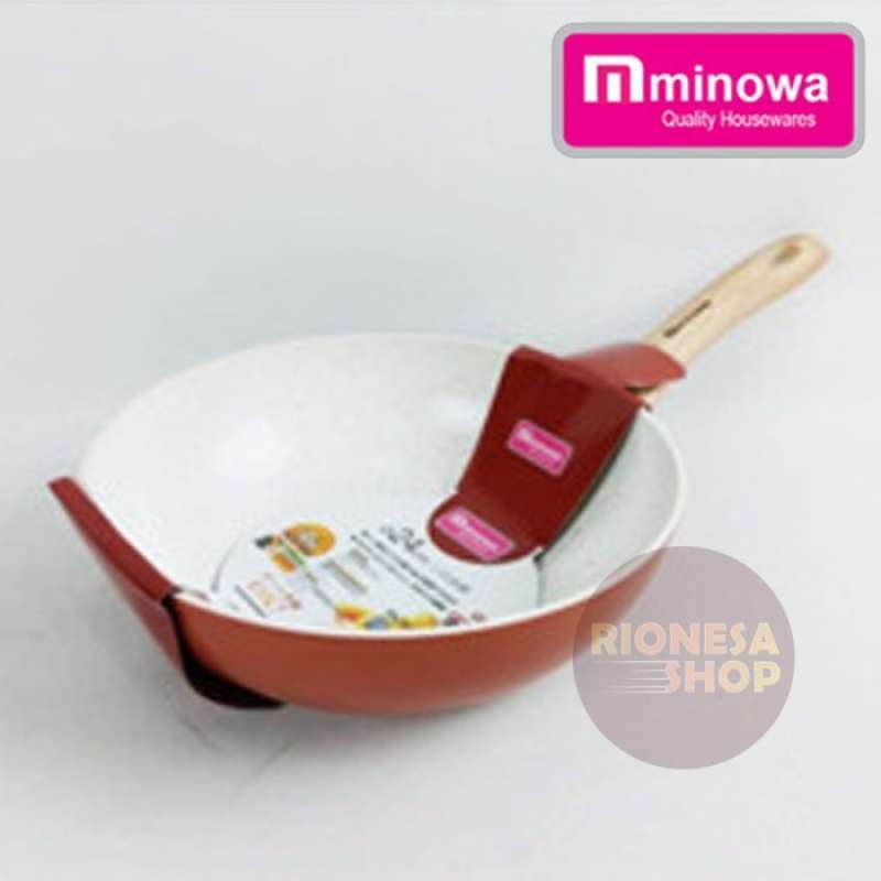 Promo Wok Pan 20 / 24 cm Rosela Minowa Marble Induksi Wajan TUTUP KACA ...