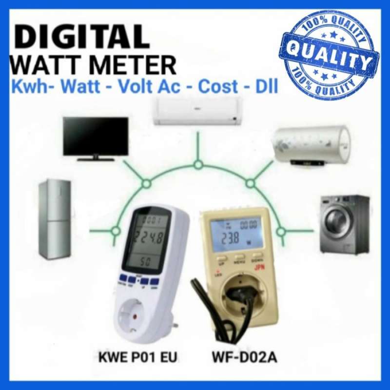 Jual Watt Meter Ac Kwh Voltmeter Pengukur Power Daya Listrik Ukur Biaya ...