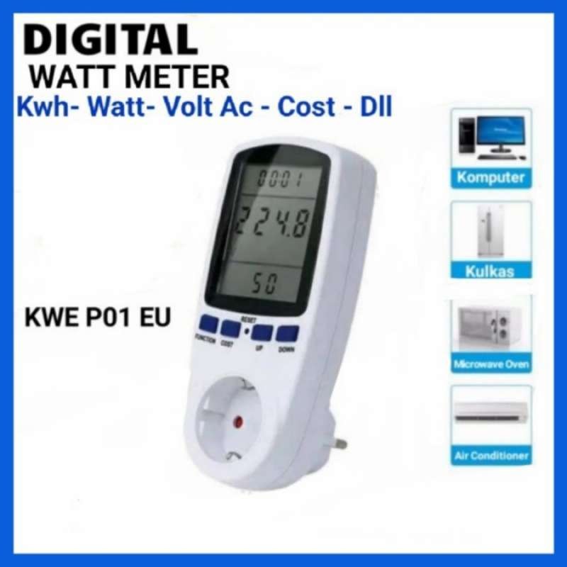 Jual Watt Meter Ac Kwh Voltmeter Pengukur Power Daya Listrik Ukur Biaya ...