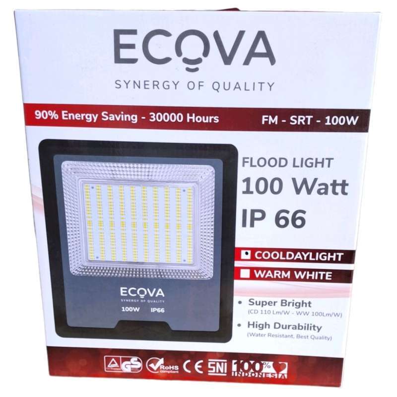 Jual lampu sorot led ecova floodlight 100watt putih lampu led sorot tembak di Seller sumber ...