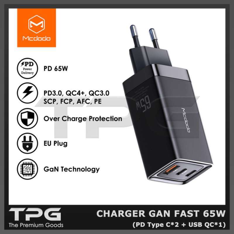 Jual Mcdodo Charger Gan 65w Pd Power Delivery Charging Qc 4.0 3.0 Afc Scp Di Seller Calestraa ...