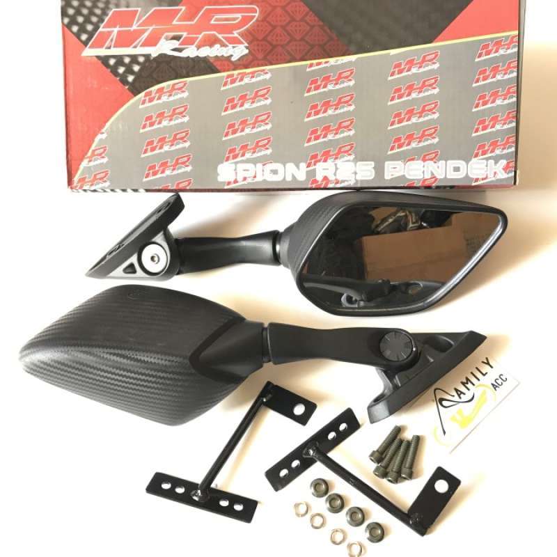 Jual Spion R25 Karbon Tangkai Pendek Mhr Kaca Bening For Motor Yamaha ...