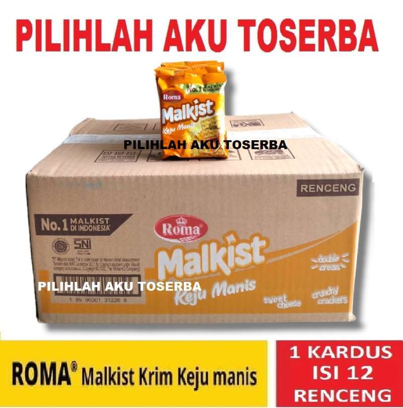 Promo Biskuit Roma Malkist Krim Keju Manis Renceng - 1 KARDUS ISI 12 ...