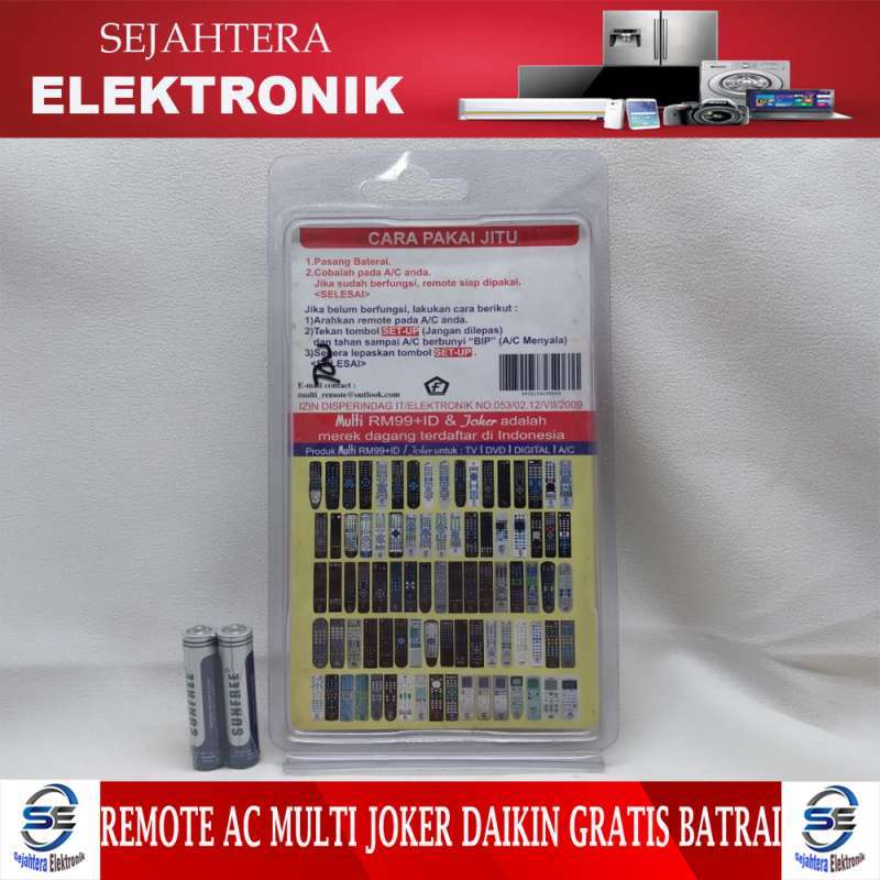 Jual Remote Ac Multi Joker Rm99 Daikin Gratis Batrai Di Seller ...