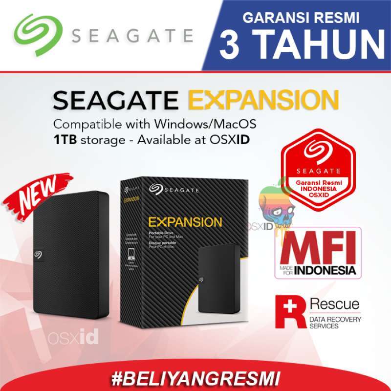 Jual Seagate Expansion 1TB Portable Hard Disk Eksternal USB 3.0 - Black di Seller osxid - Glodok ...