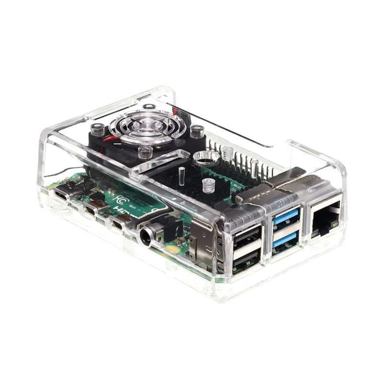 Jual Raspberry Pi 4 Case Transparent / Transparan with Fan - Transparan ...