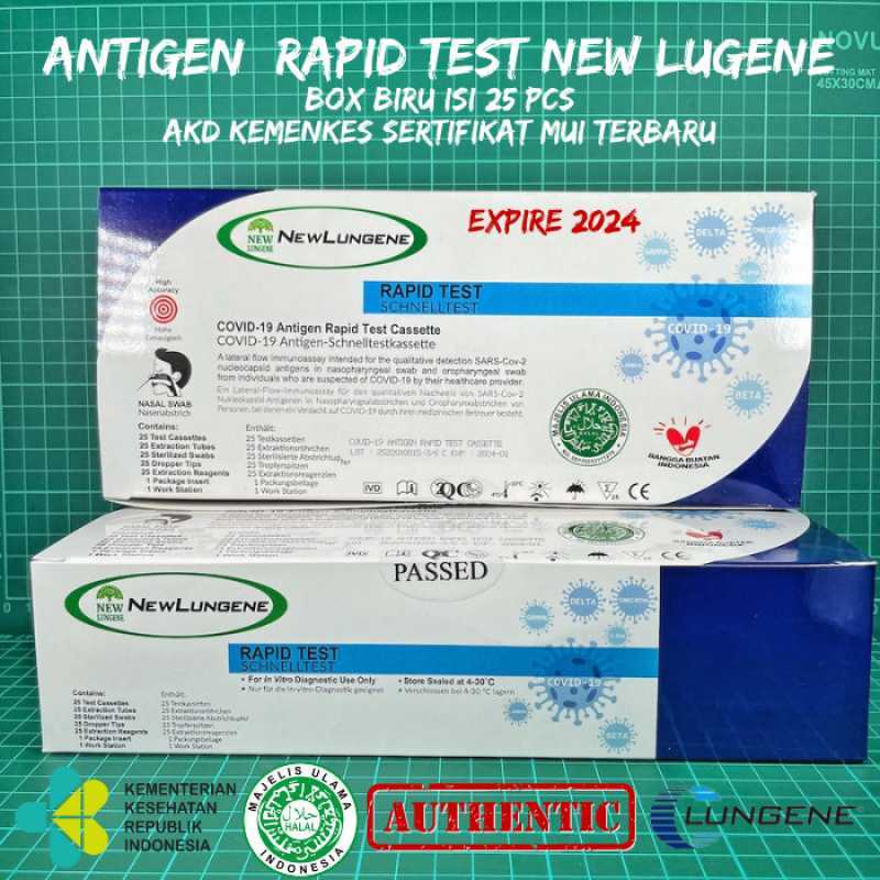 Jual Alat Test Swab New Lungene Biru 100% Akd Rapid Test Nasal Original ...